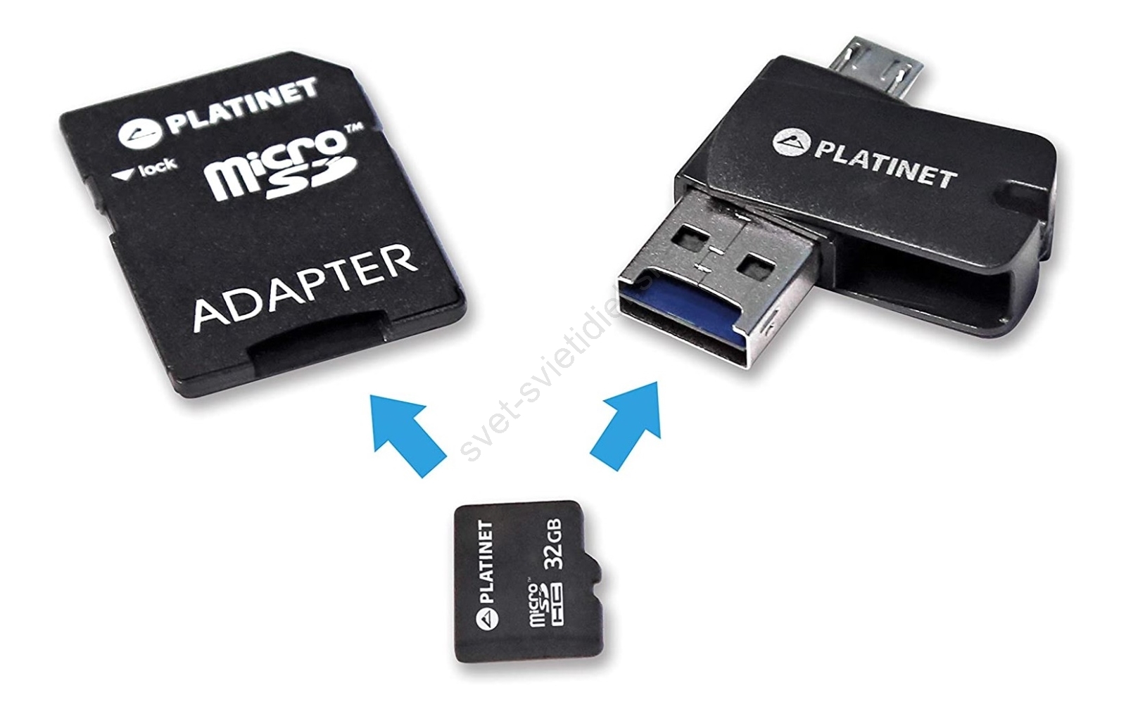 4in1 MicroSDHC 32GB + SD adaptér + MicroSD čítačka + OTG adaptér | Svet ...