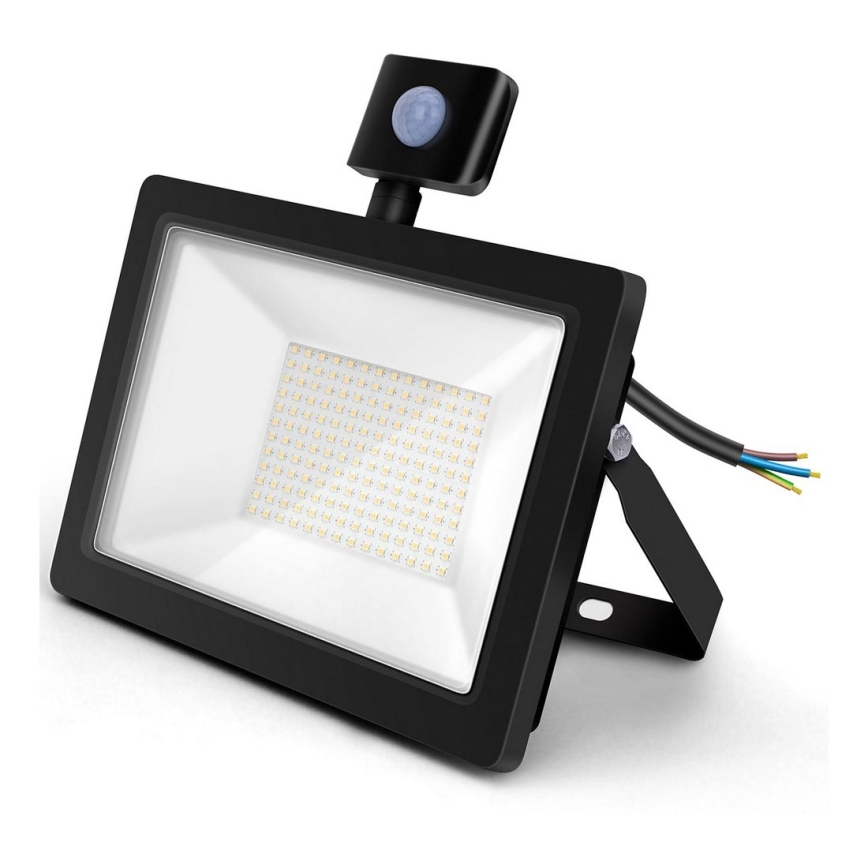 Aigostar - LED Reflektor so senzorom LED/100W/230V 4000K IP65 čierna ...