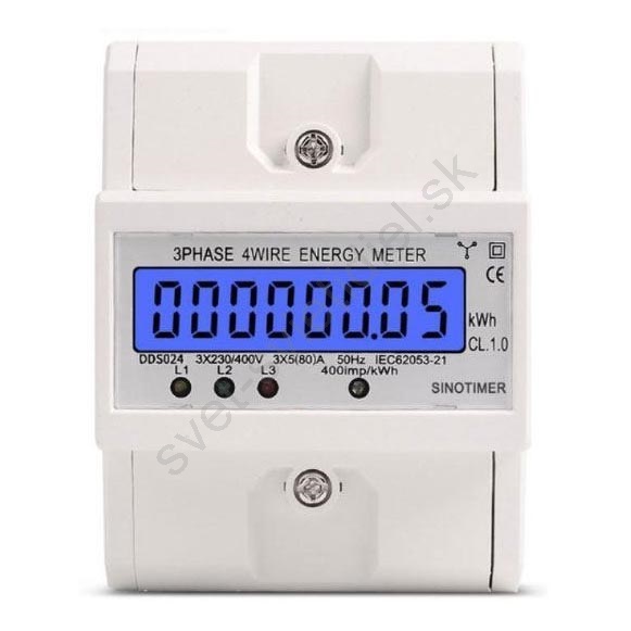 Digitálny trojfázový elektromer na DIN lištu DDS024 | Svet svietidiel