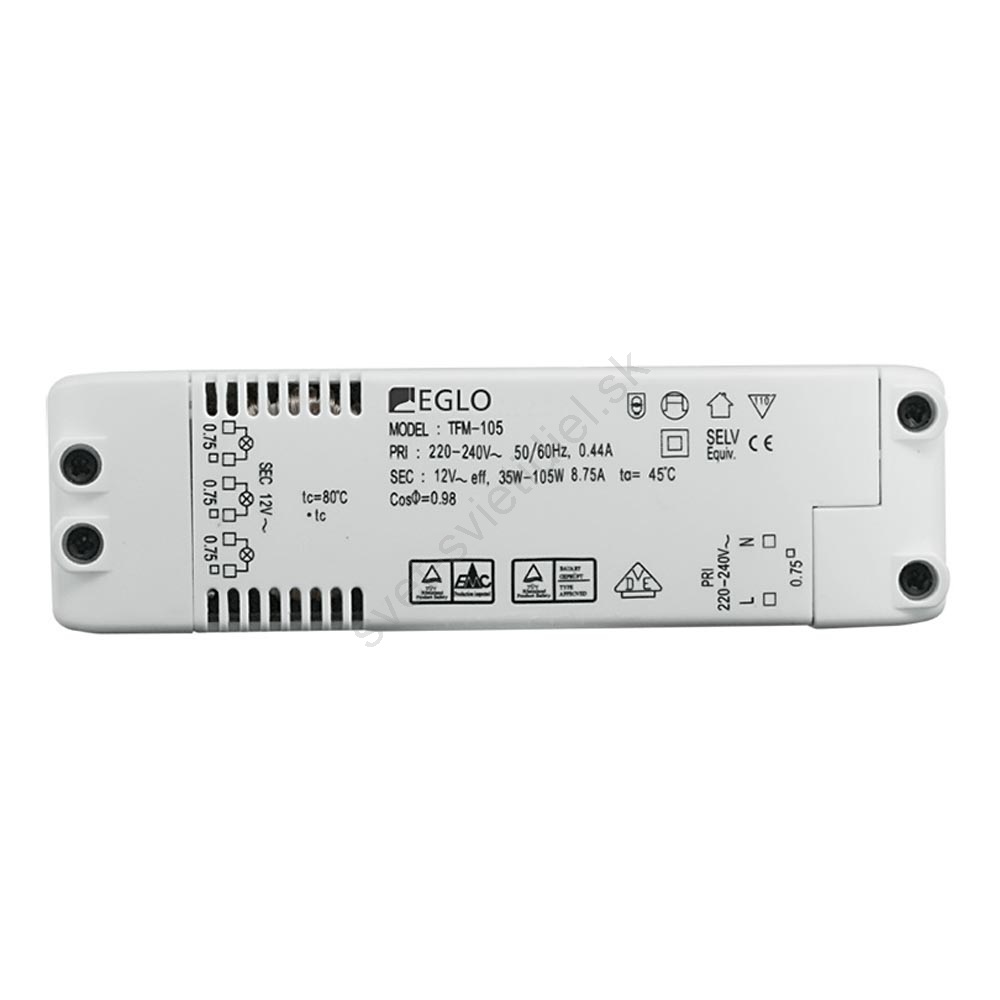 Eglo 80885 - Elektrický transformátor EINBAUSPOT 70W/230V/12V AC | Svet ...