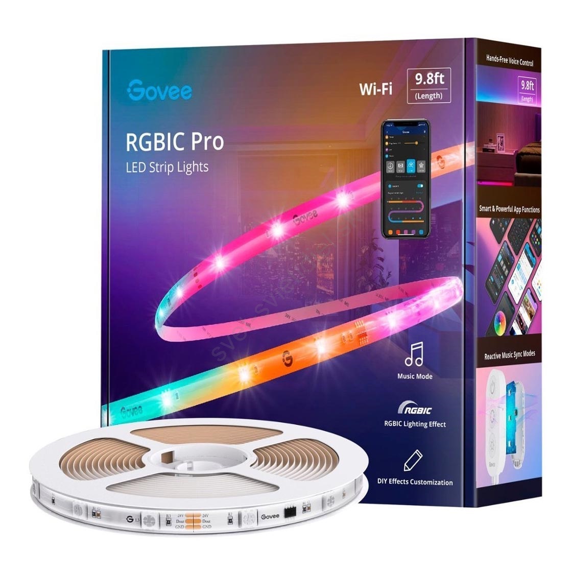 Govee - Wi-Fi RGBIC Smart PRO LED pásik 3m - extra odolný | Svet svietidiel