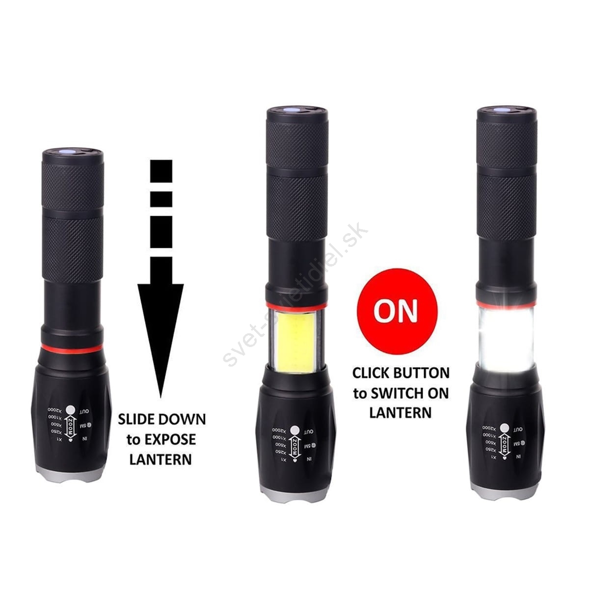 LED Baterka 2xT6/10W/3xAAA + LED/3W | Svet svietidiel