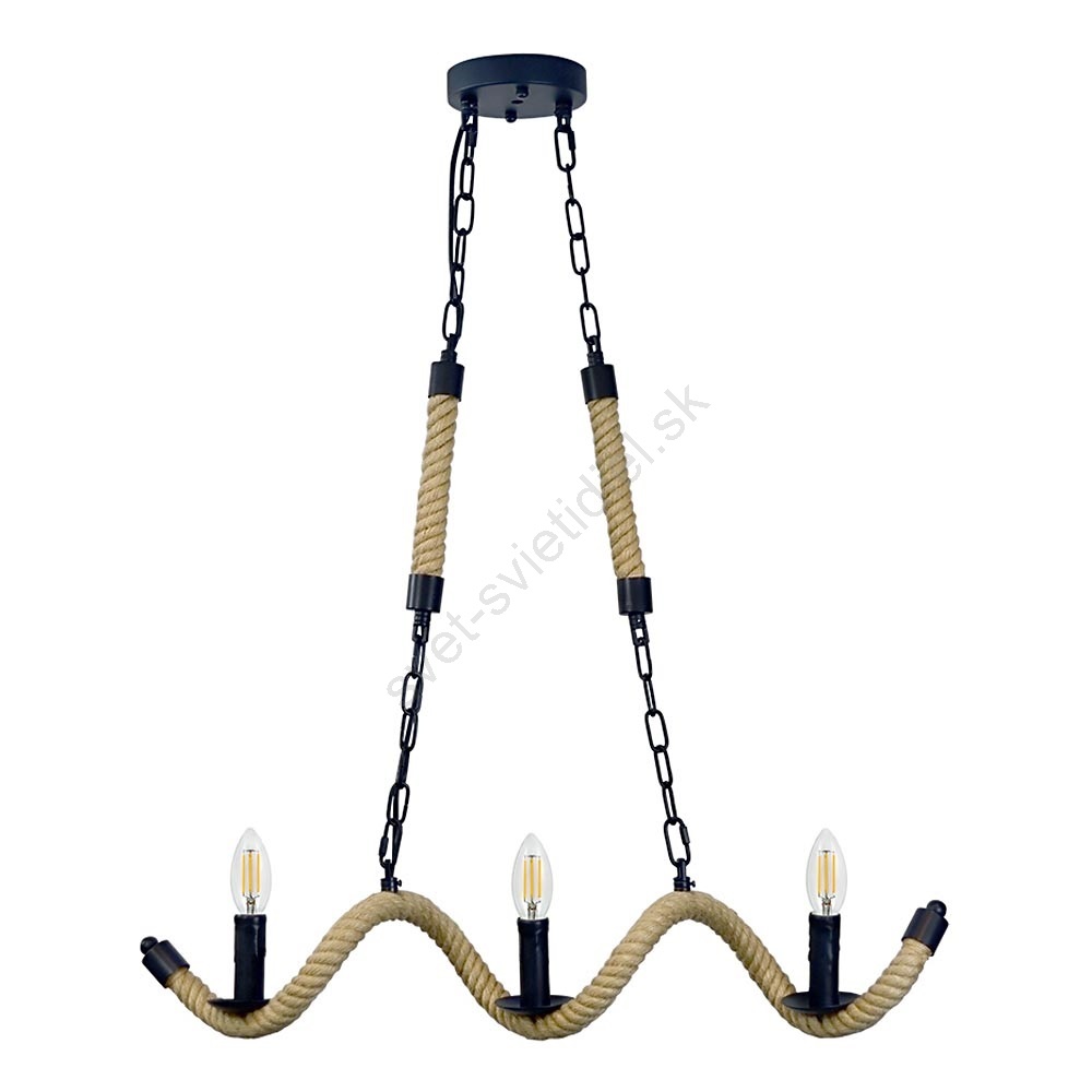 Luster ROPE CANDLE 3xE14/10W/230V | Svet svietidiel
