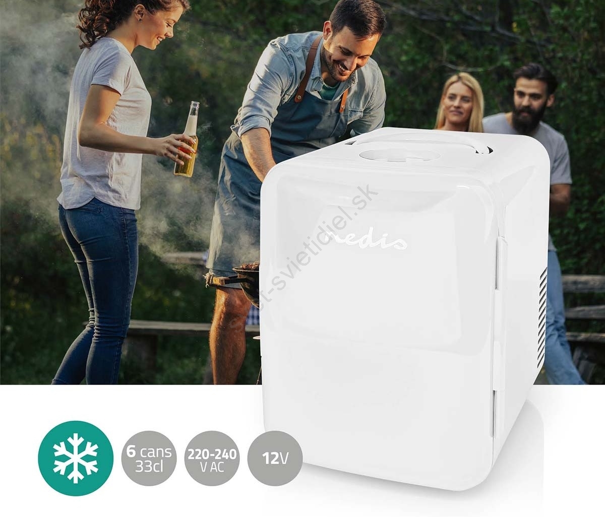 Nedis KAFR120CWT - Prenosná mini chladnička 50W/230V biela | Svet ...